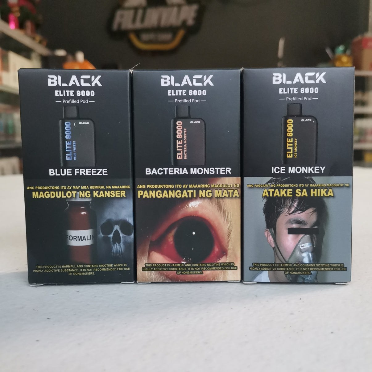 Black Elite 8000 puffs prefilled disposable pod – FILLINVAPE