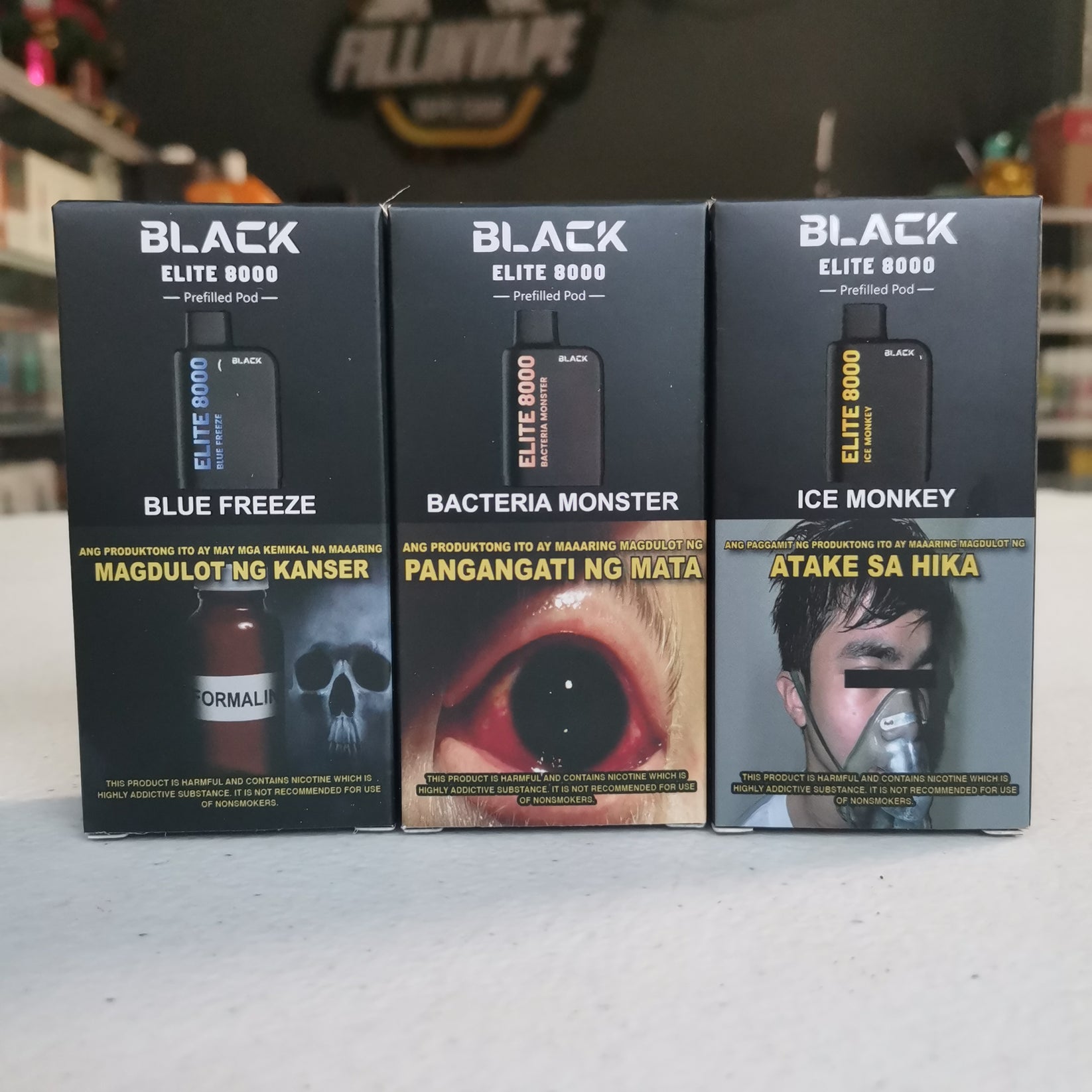 Black Elite 8000 puffs prefilled disposable pod – FILLINVAPE