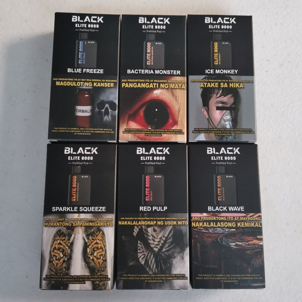 Black Elite 8000 puffs prefilled disposable pod – FILLINVAPE